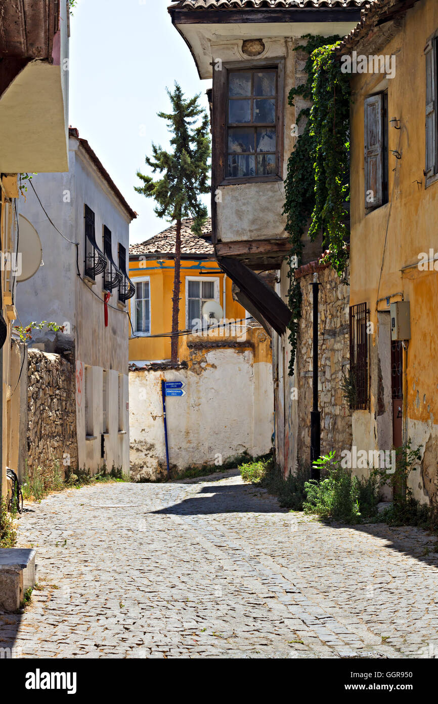 Old houses in the narrow back streets of Kusadasi Turkey Stock Photo ...