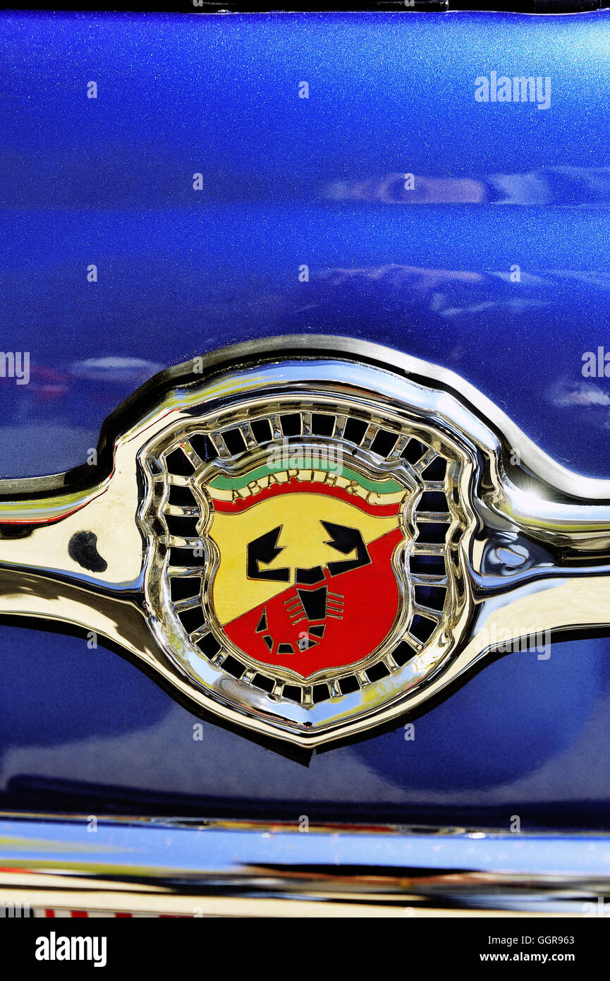 Old Fiat 500 Abarth racing equipped photographed vintage car rally Town ...