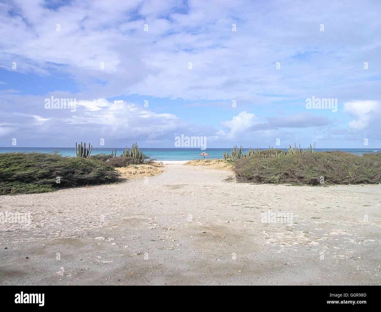 A sand walk leads to the ocean Stock Photo - Alamy