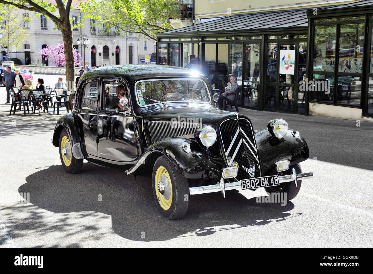 Citroen front-wheel Drive black photographed vintage car rally Town ...
