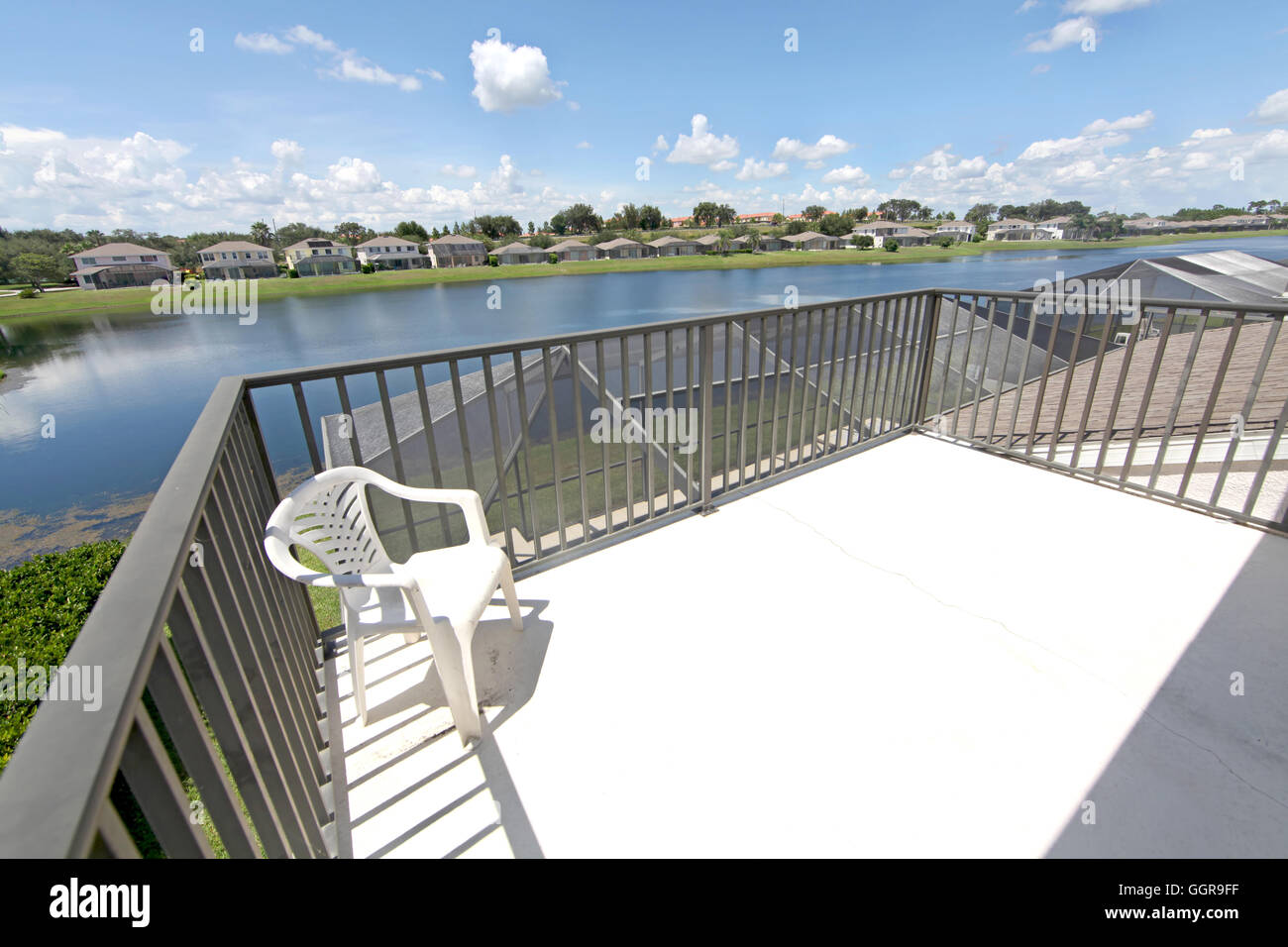 A Balcony overlooking a lake in Florida Stock Photo - Alamy