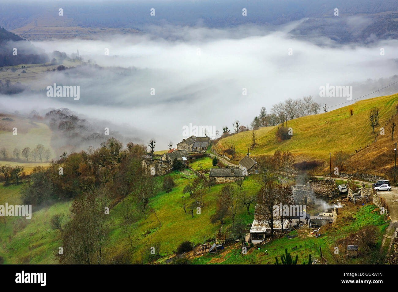 Cevennes mountain range in the south east of France in the department ...