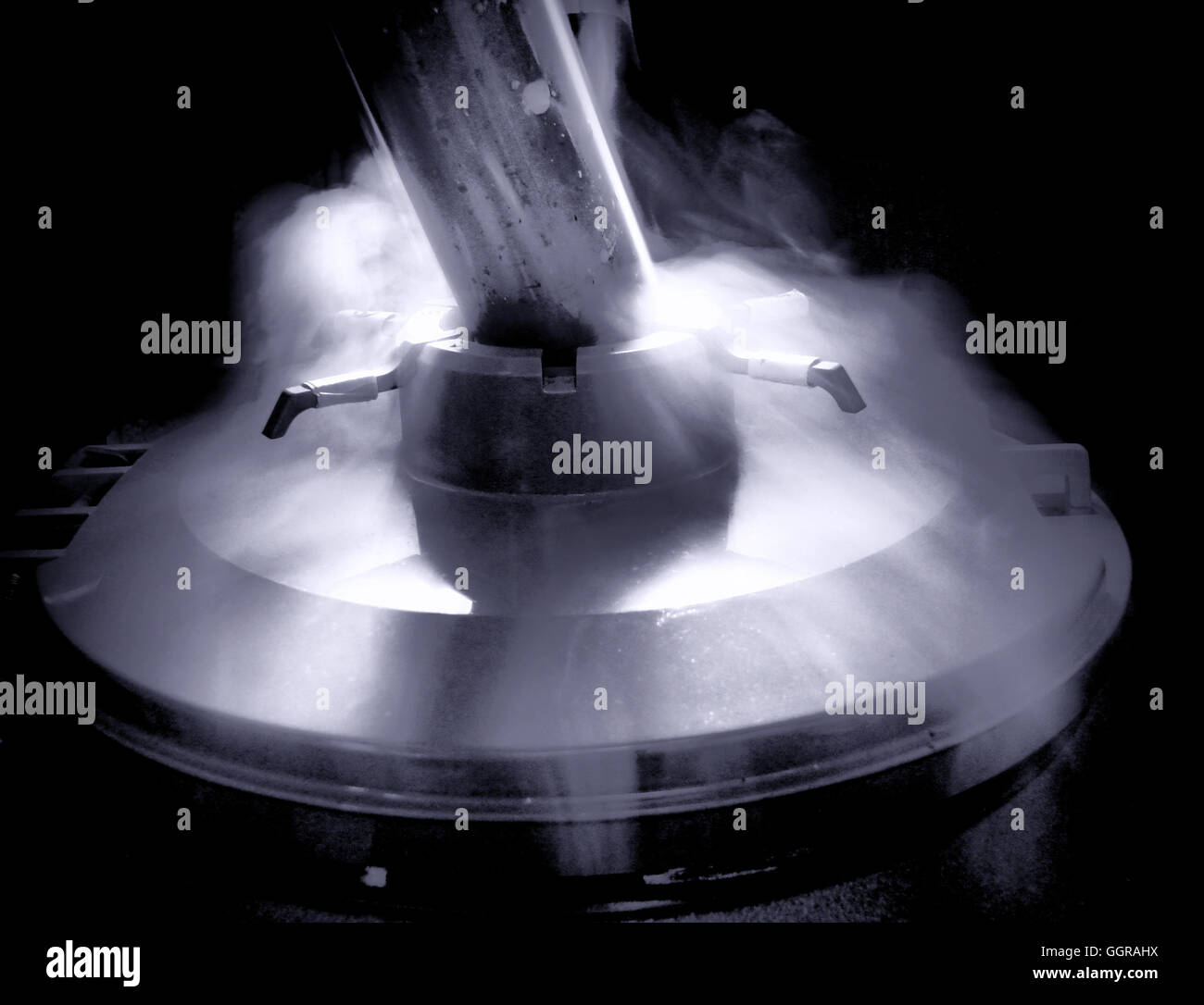 Biological samples vials cold container tube inserted into liquid ...