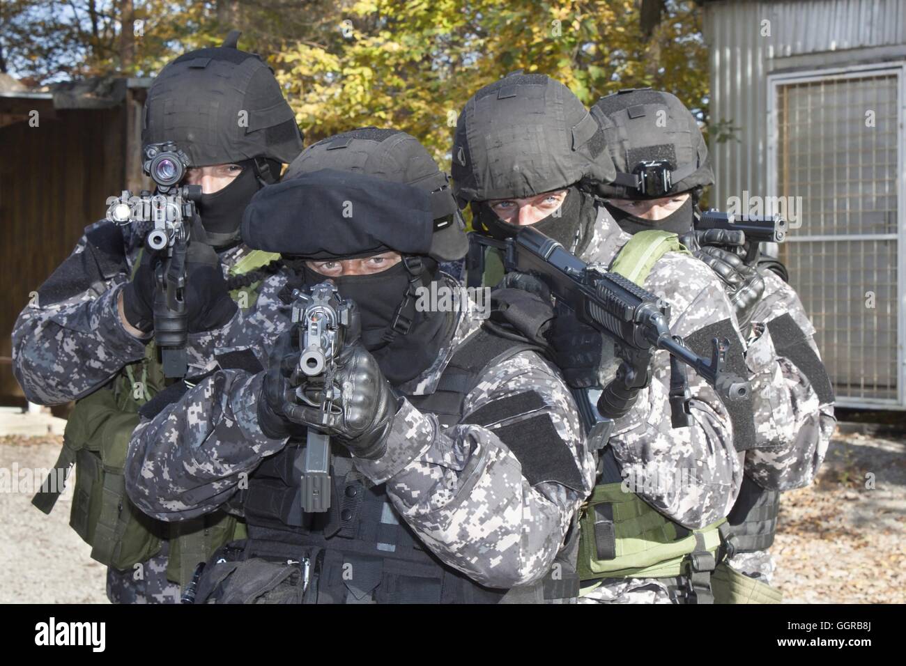 special anti-terrorist squad, coached at the shooting range Stock Photo ...
