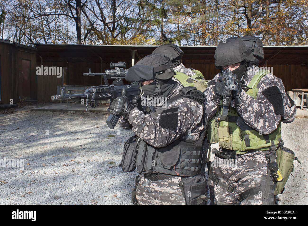 special anti-terrorist squad, coached at the shooting range Stock Photo ...