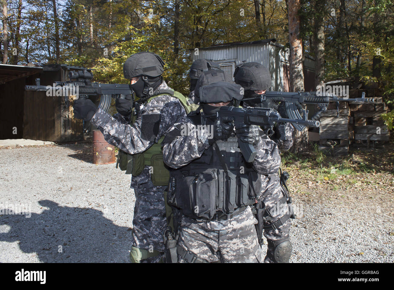 special anti-terrorist squad, coached at the shooting range Stock Photo ...
