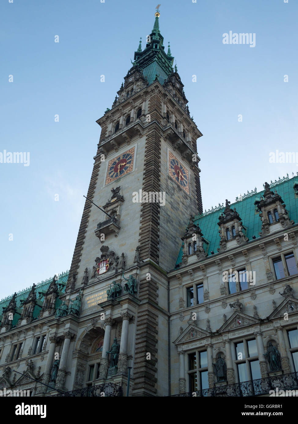 Hamburg Rathaus clock tower Stock Photo - Alamy