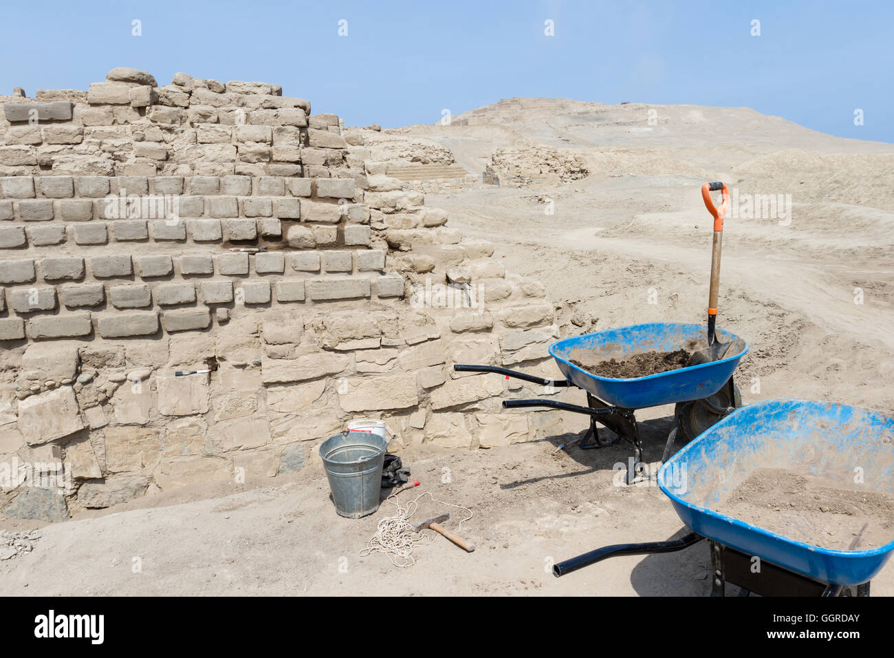 Pachacamac, Lima - May 10 : Maintenance to maintain and explore more of ...