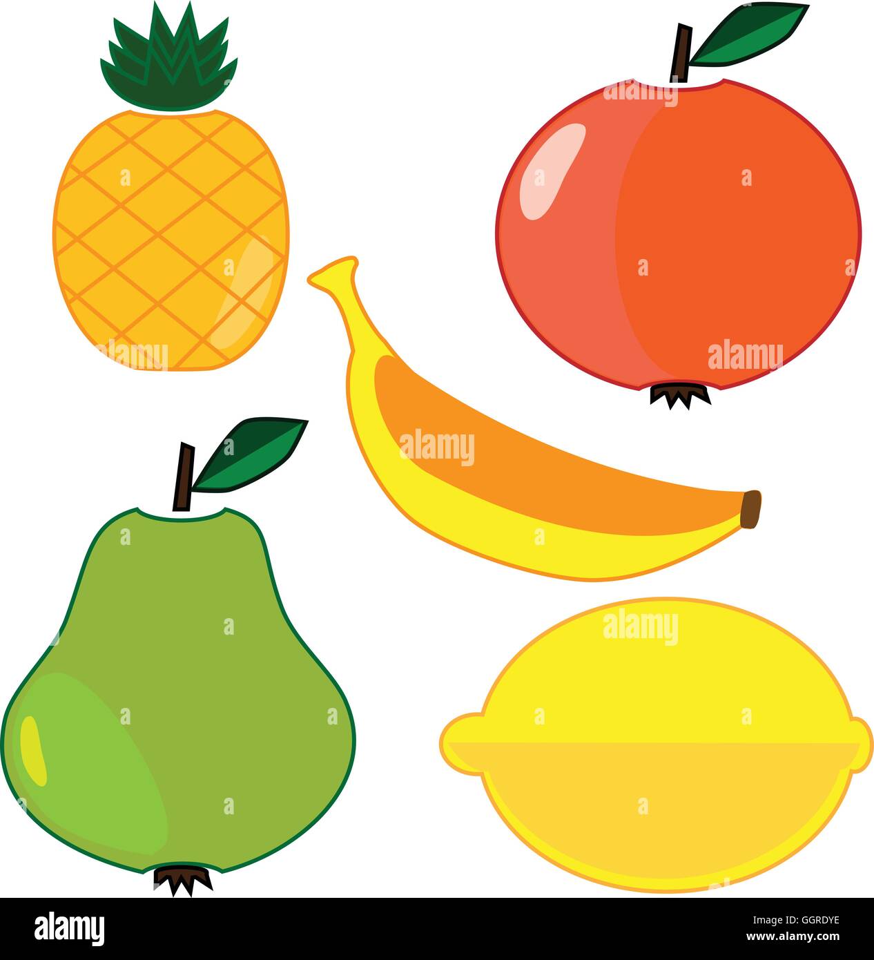 Vector fruits set Stock Vector Image & Art - Alamy