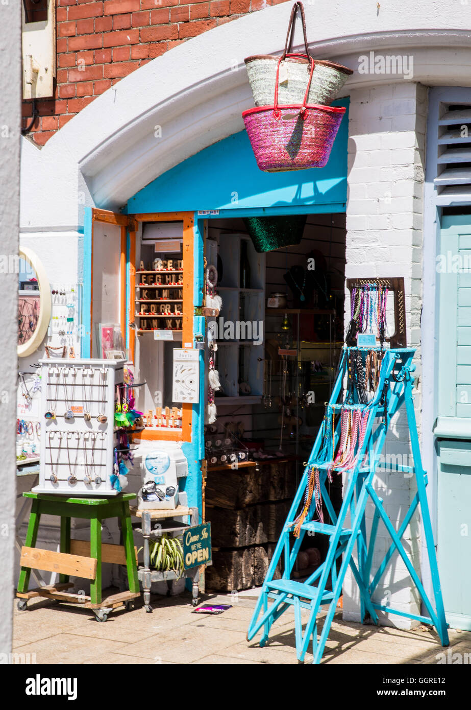 Colourful beach shops Stock Photo - Alamy