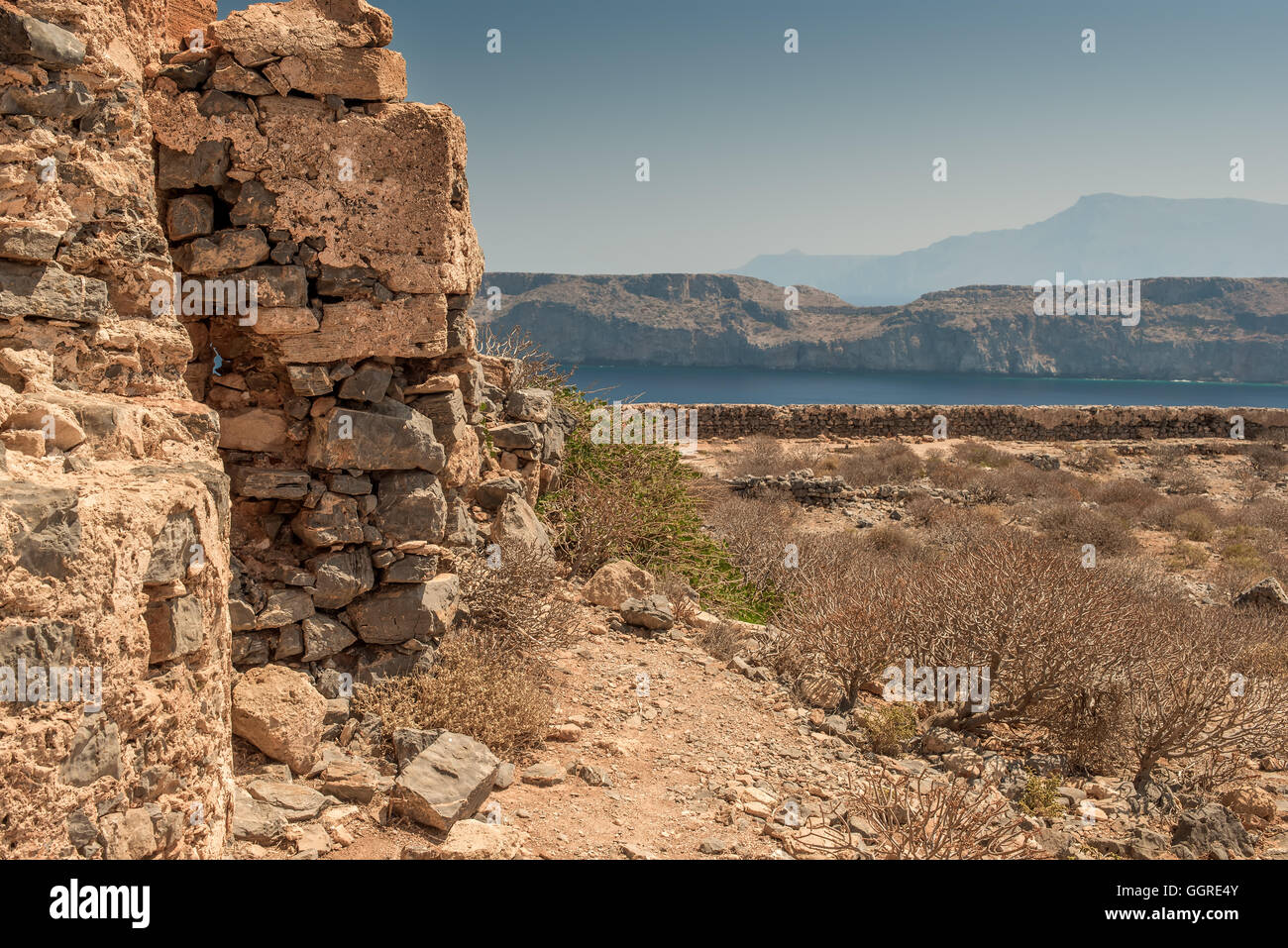 Crete, Greece: Venetian fort in Gramvousa island Stock Photo - Alamy
