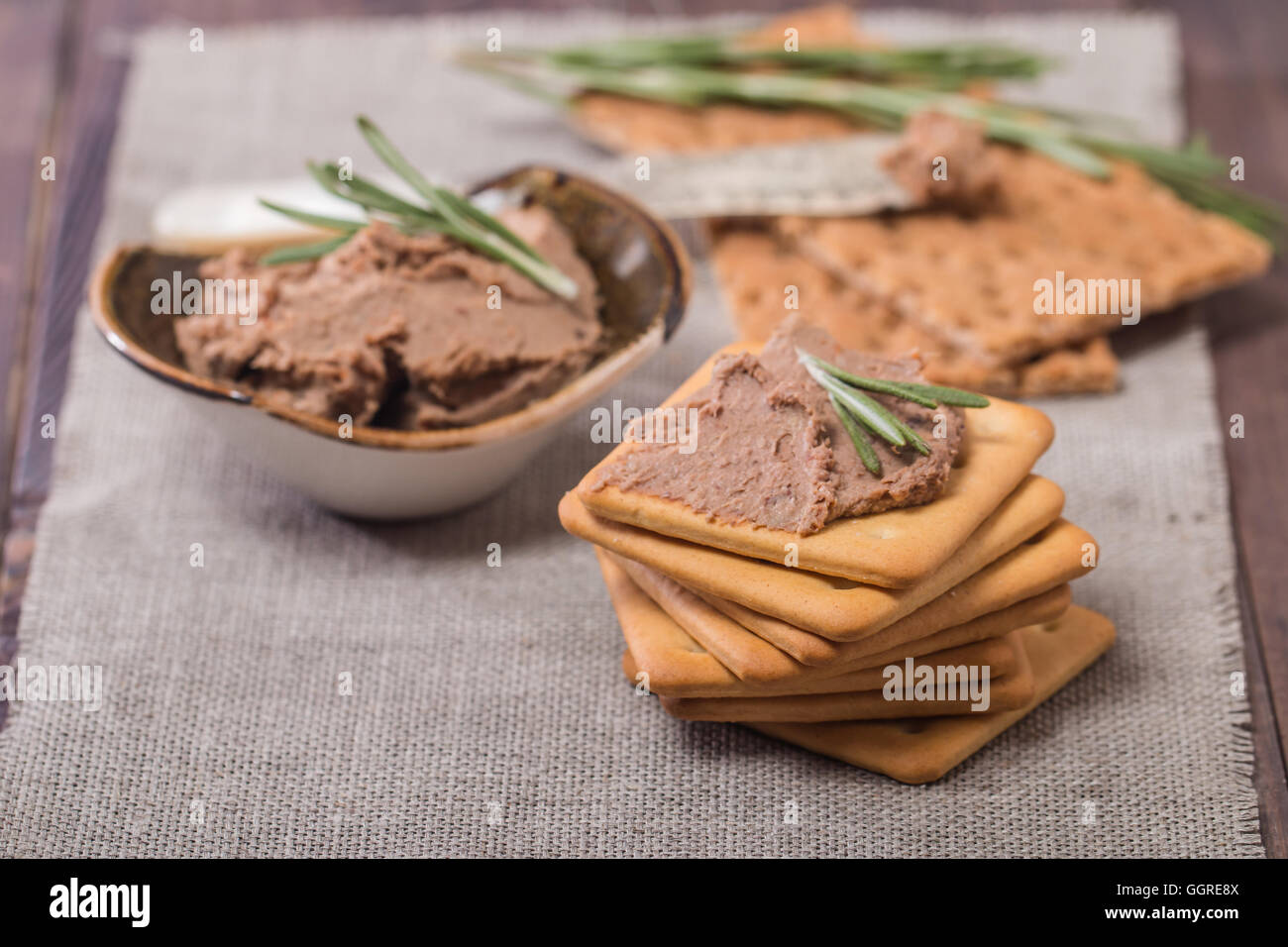 Homemade meat snack liver pate Stock Photo - Alamy