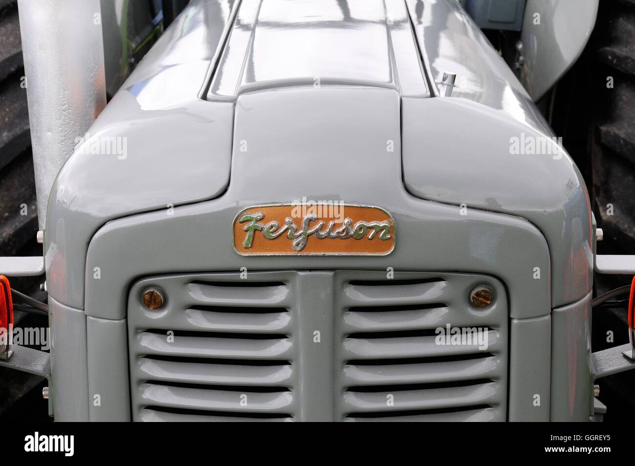 Grill and badge of a restored Ferguson tractor Stock Photo - Alamy
