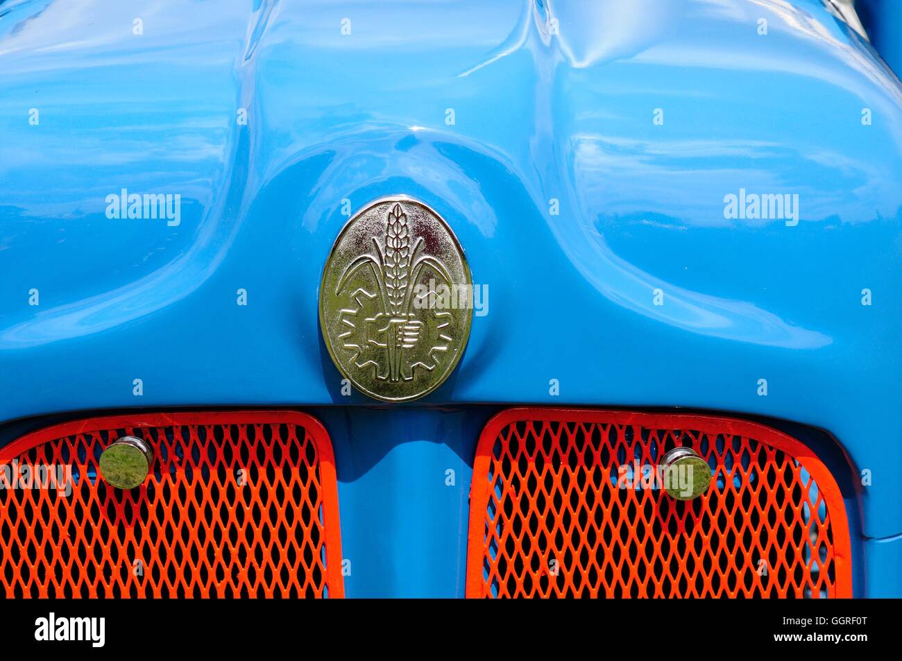 grill and badge of a restored vintage Fordson Dexter tractor Stock ...