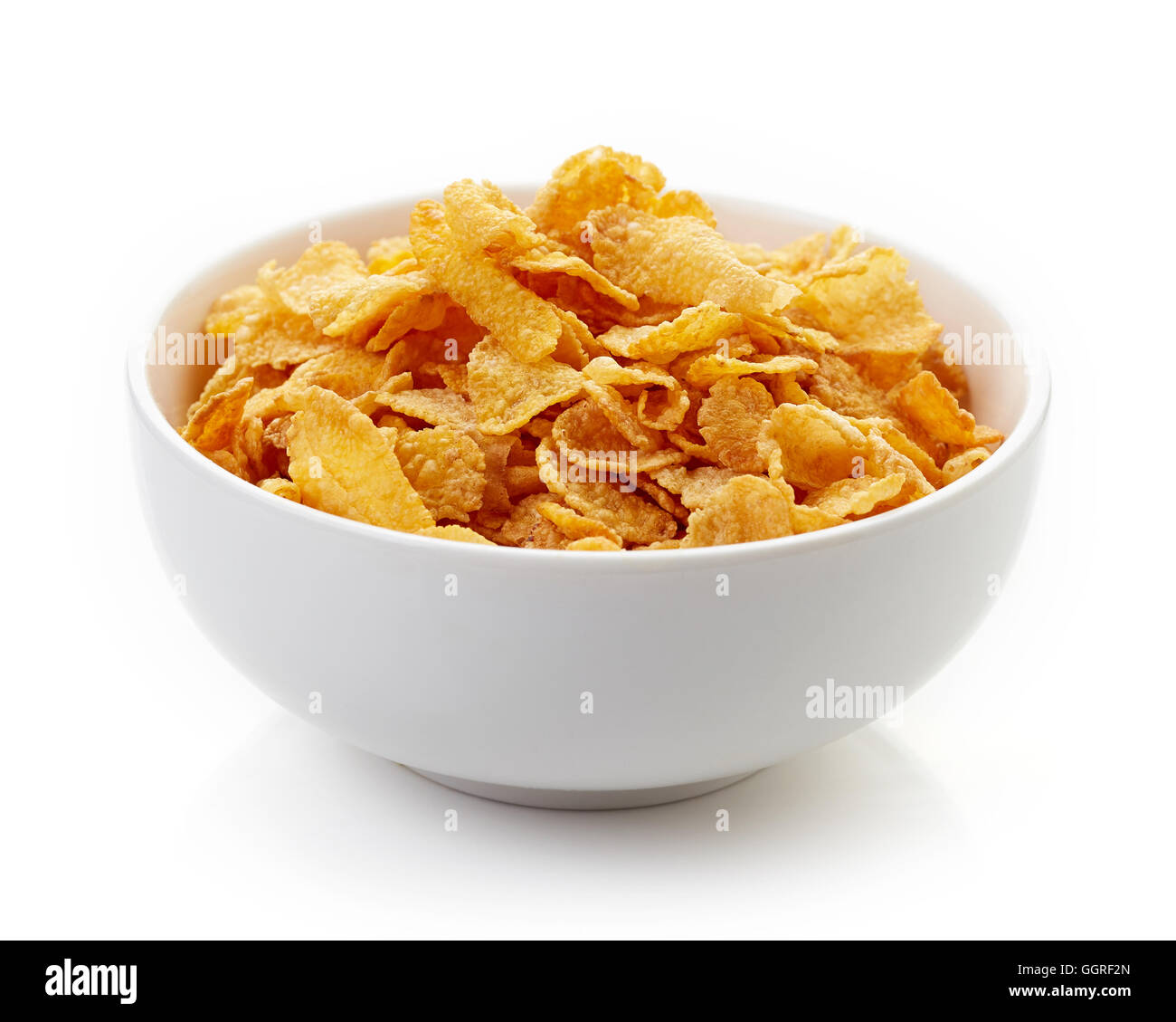 Bowl of corn flakes isolated on white background Stock Photo - Alamy