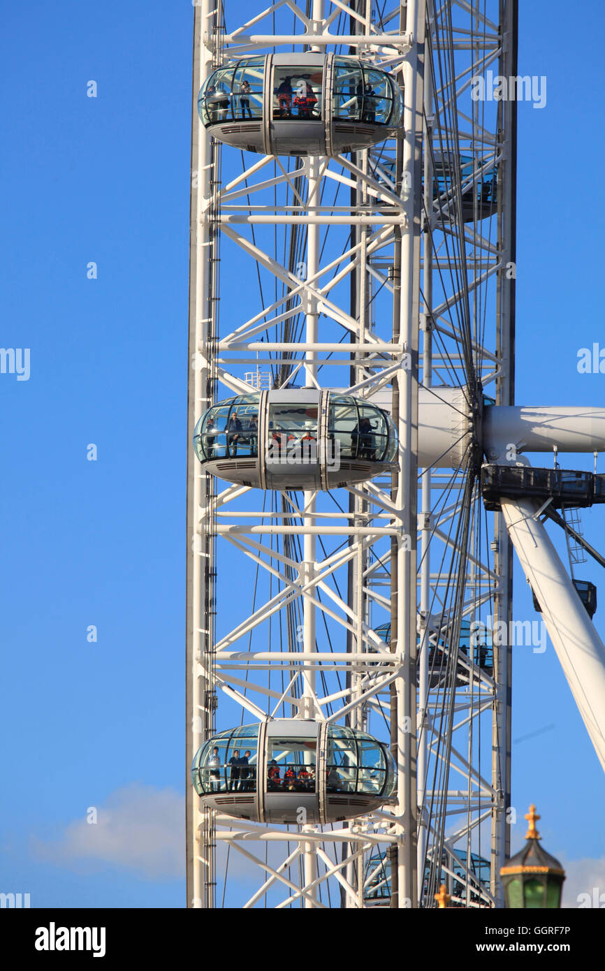 Side view of capsules on the London Eye Ferris wheel Stock Photo - Alamy