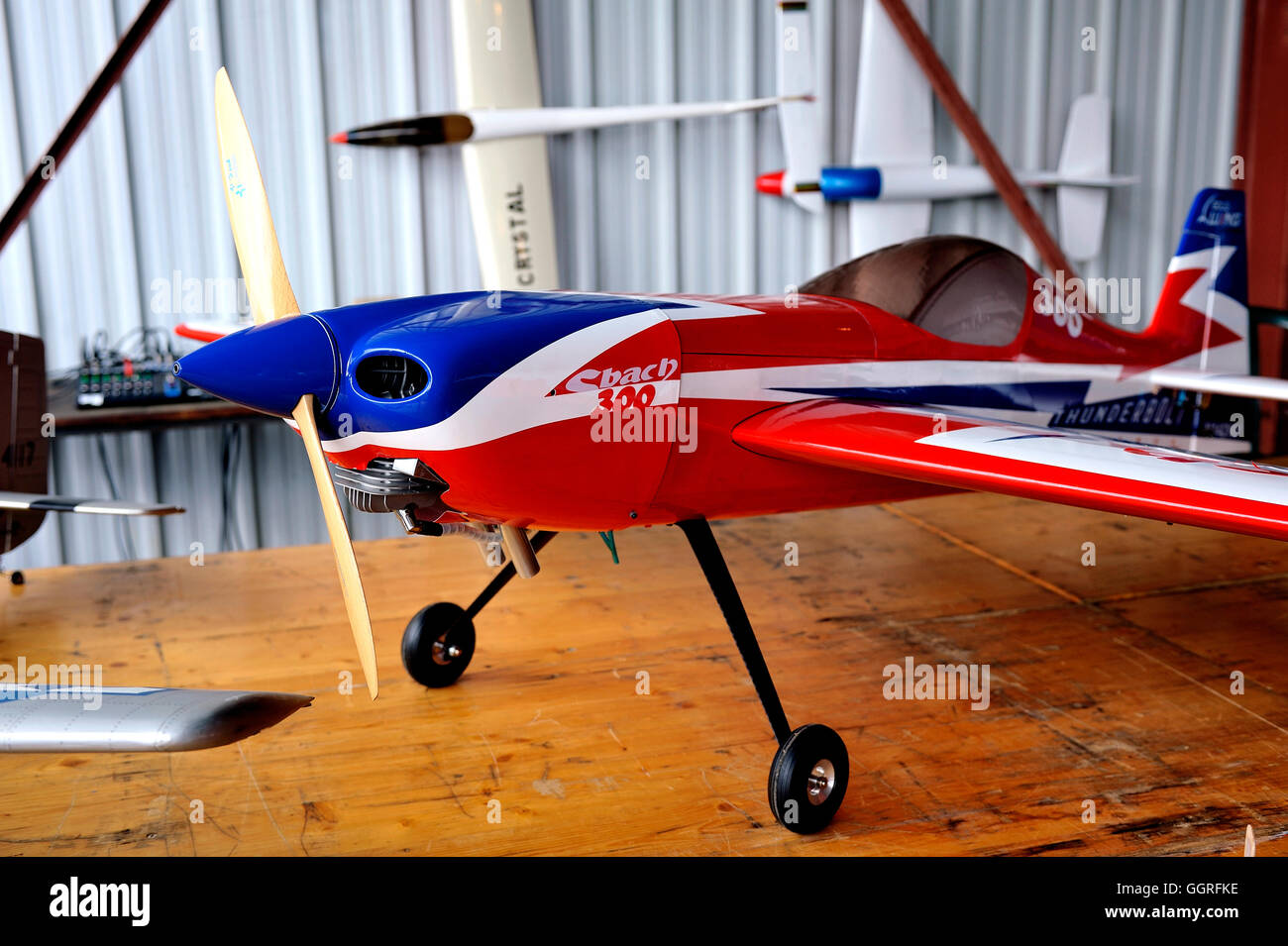 model airplanes presentation on the Mende airfield in the French ...