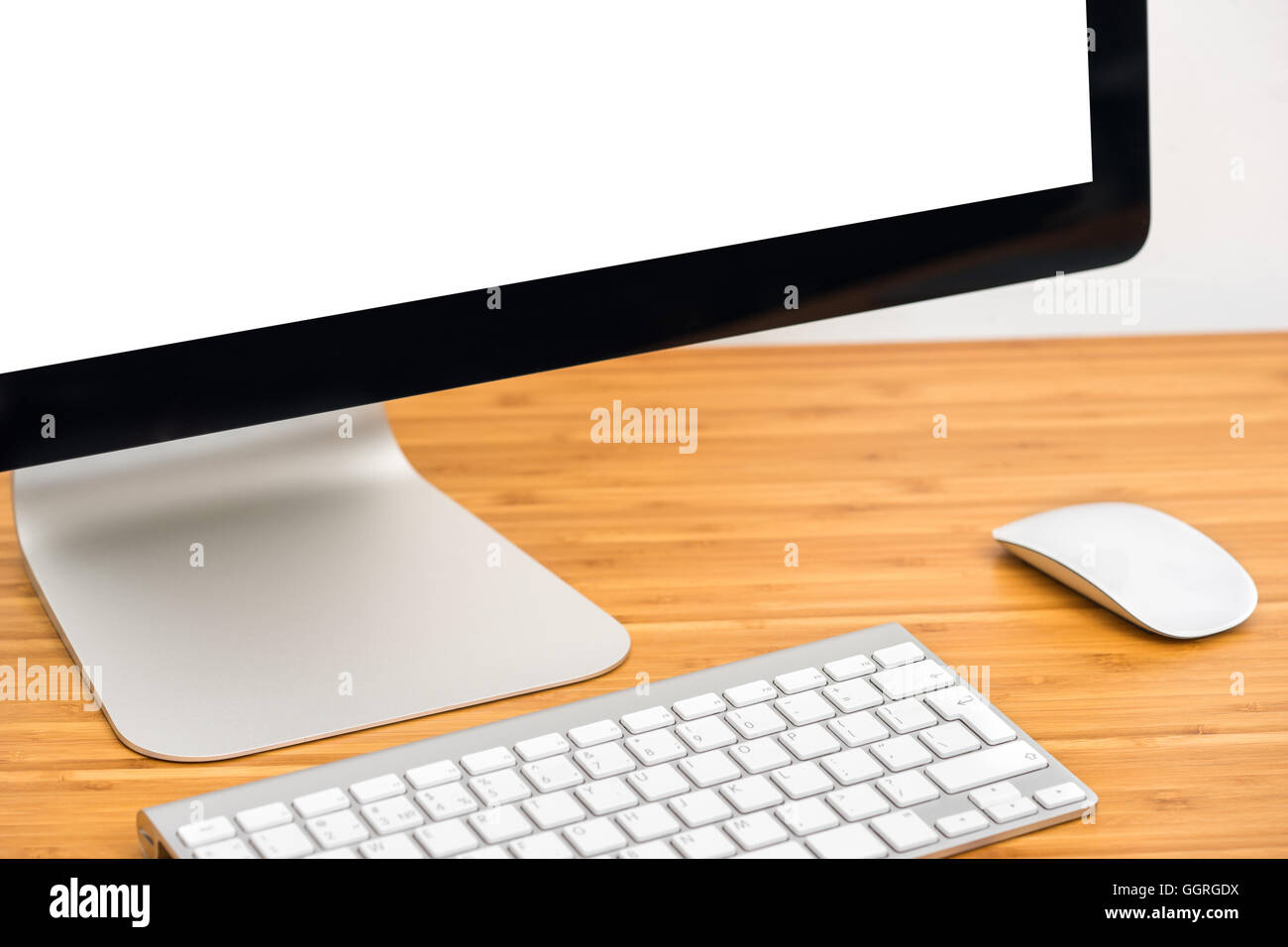 Computer monitor on the desk, close-up Stock Photo - Alamy