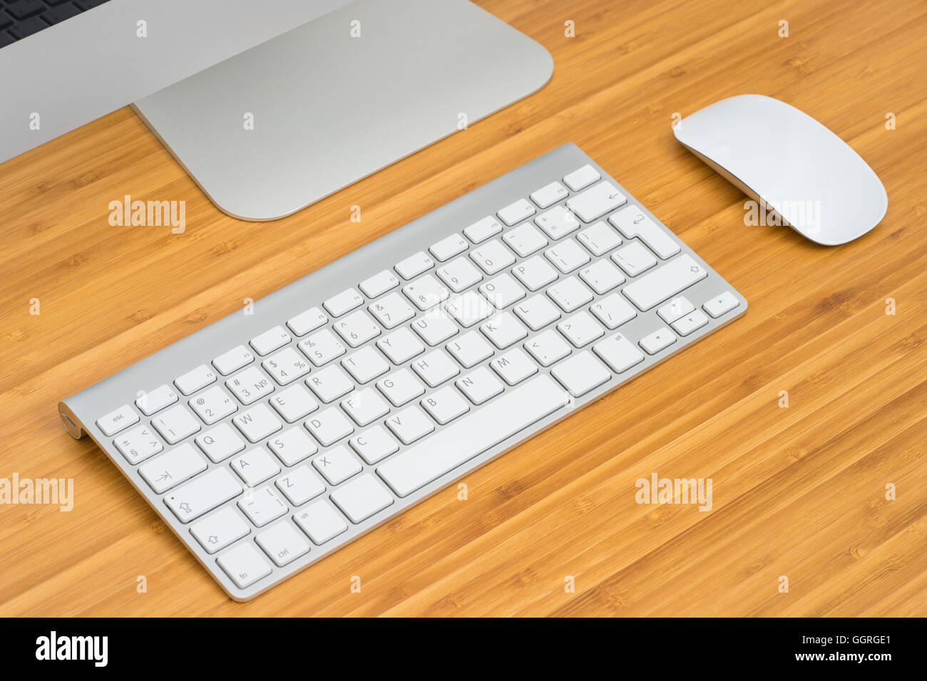 Computer keyboard on the desk close-up Stock Photo - Alamy