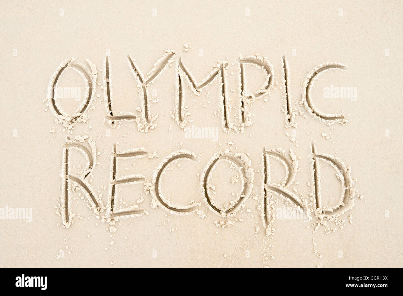 RIO DE JANEIRO - APRIL 4, 2016: Handwritten Olympic Record message ...