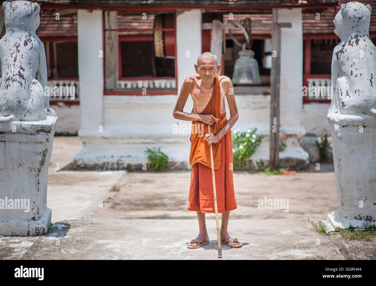 Skinny Buddhist Monk Stock Photo - Alamy