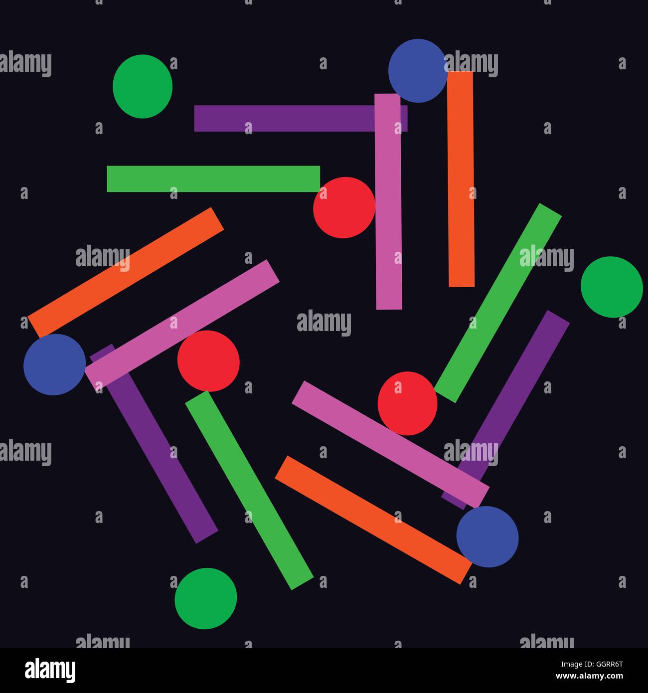 abstract illustration with geometric shapes - colored rectangles and ...
