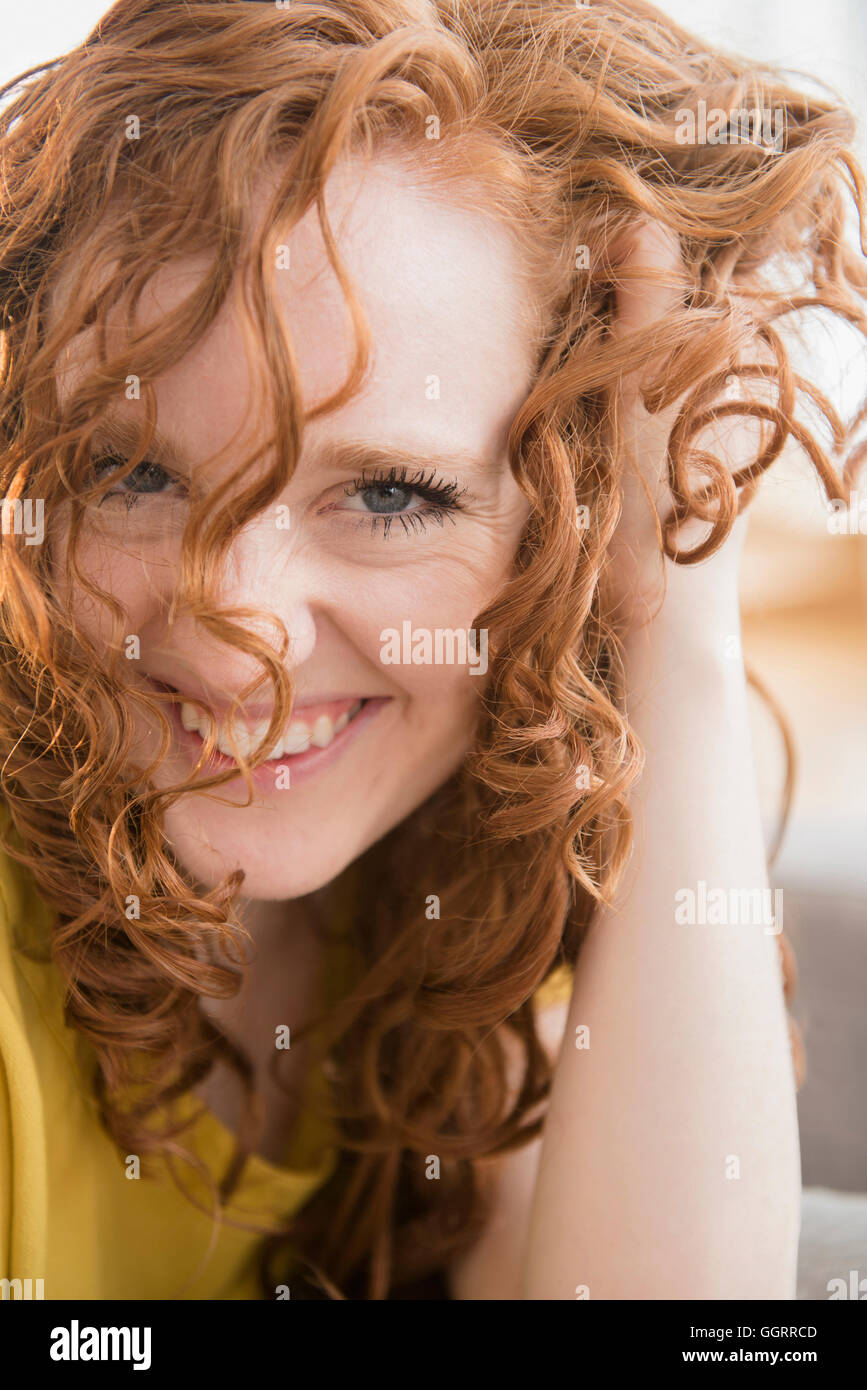 Cute smiling caucasian woman face hi-res stock photography and images ...