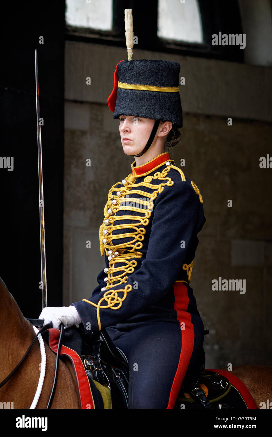 Female Soldier, King's Troop, Royal Horse Artillery Stock Photo - Alamy