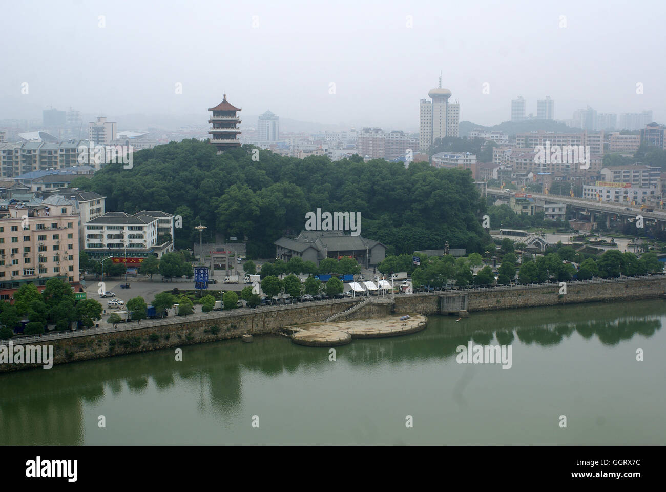 The skyline of Liuyang in Hunan. Liuyang is famous for manufacturing ...