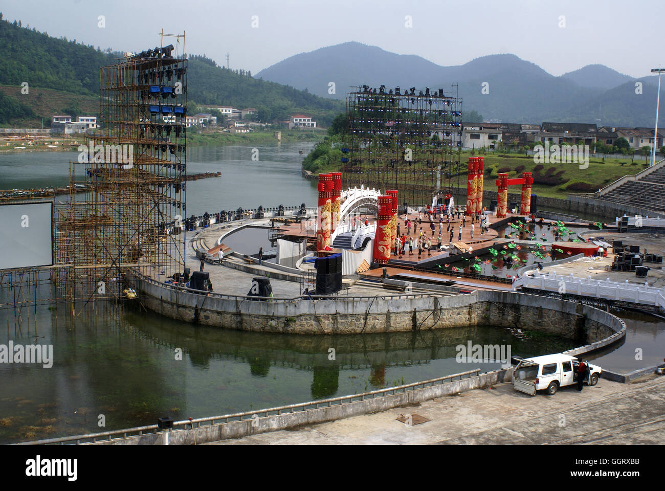 Main staging area and reviewing stand for the Liuyang International ...