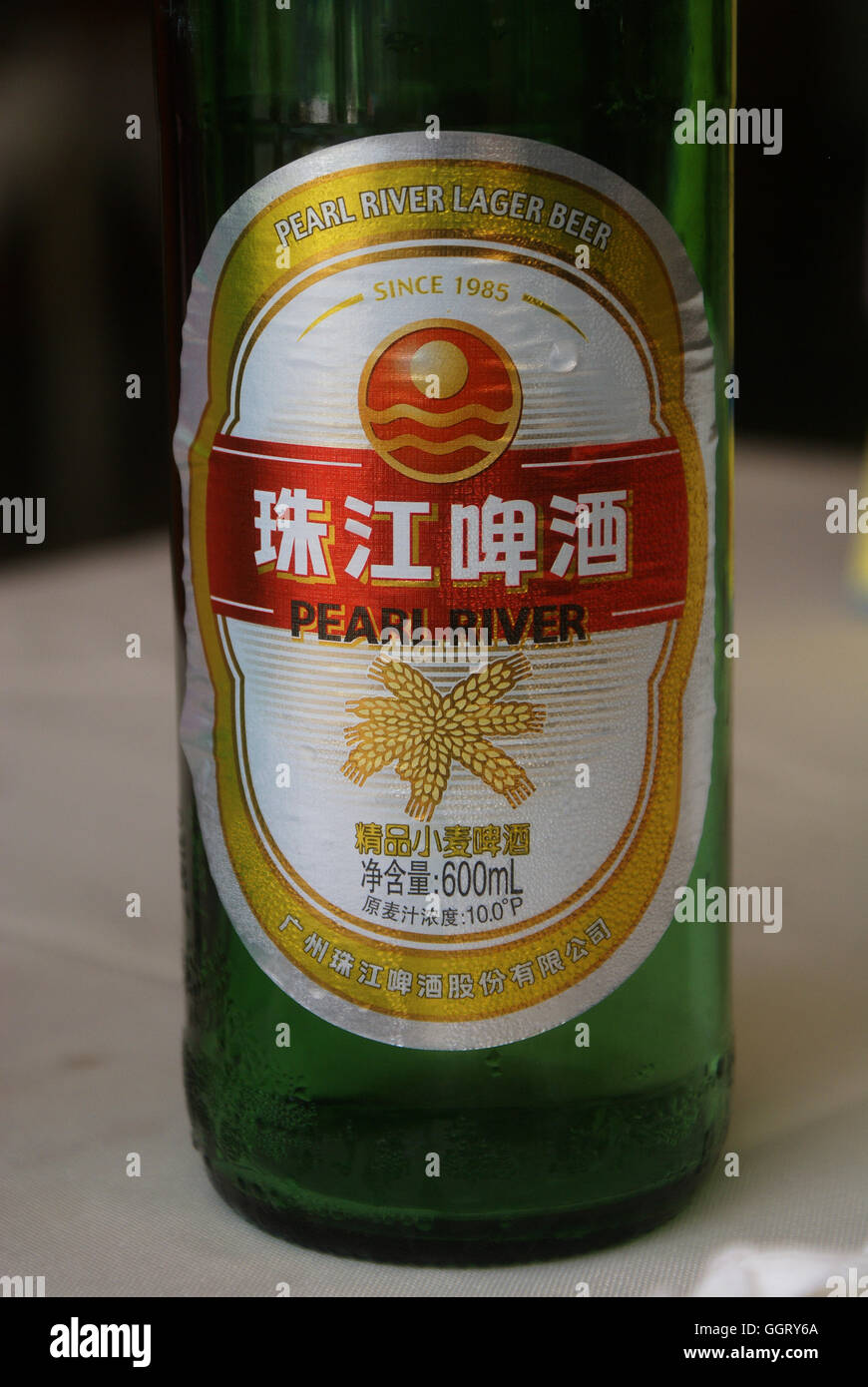 Pearl River Beer, a local brand of beer brewed in Ghangzhou - China ...