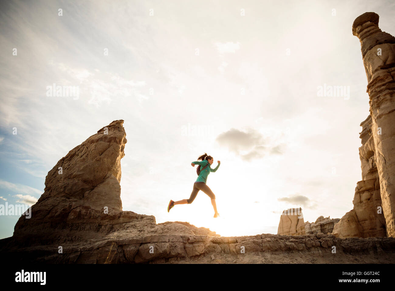 Side view woman backpack hi-res stock photography and images - Alamy