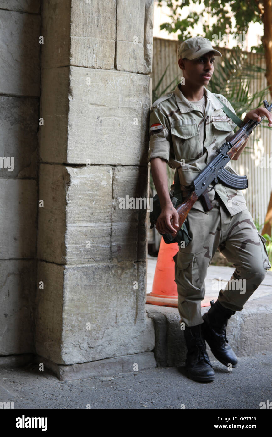 Members of the tourist police guarding the ancient monuments in Cairo ...