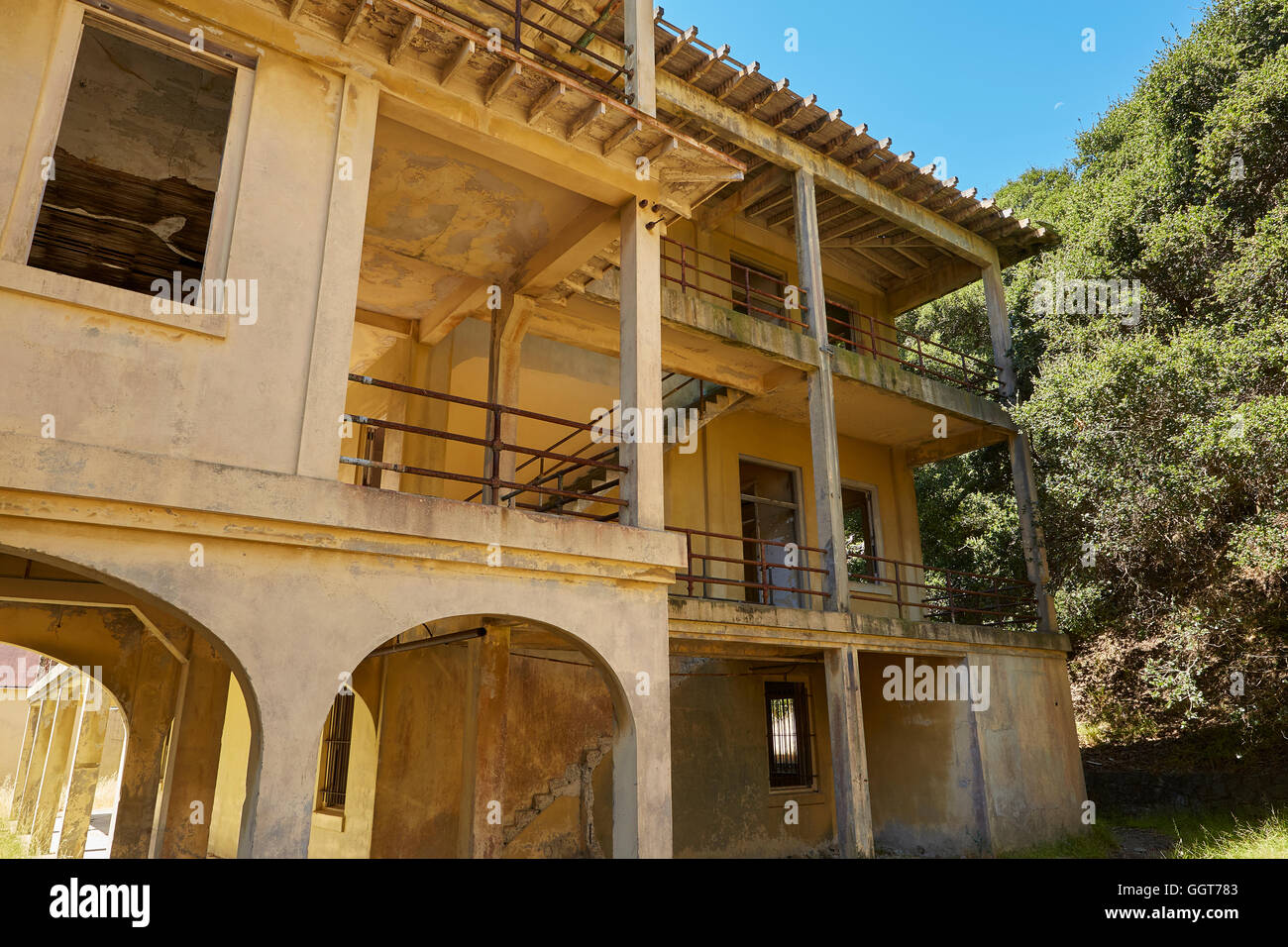 Historic Abandoned Military Buildings On Angel Island, San Francisco ...