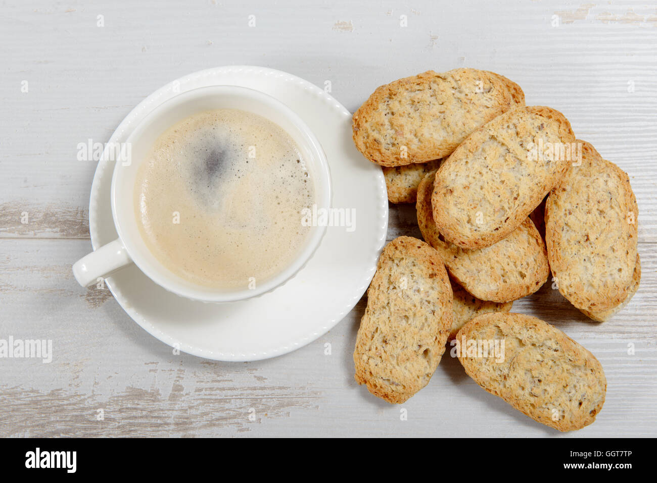 a breakfast with coffee and toast Stock Photo - Alamy