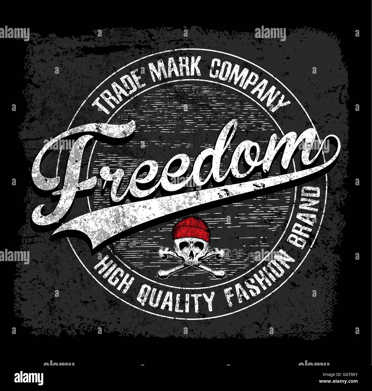 Freedom typography tee graphic design Stock Photo - Alamy