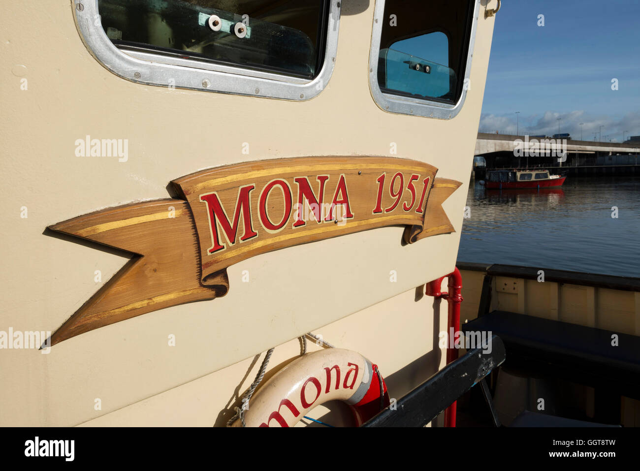 The Mona 1951 Boat on the river, Belfast Stock Photo - Alamy