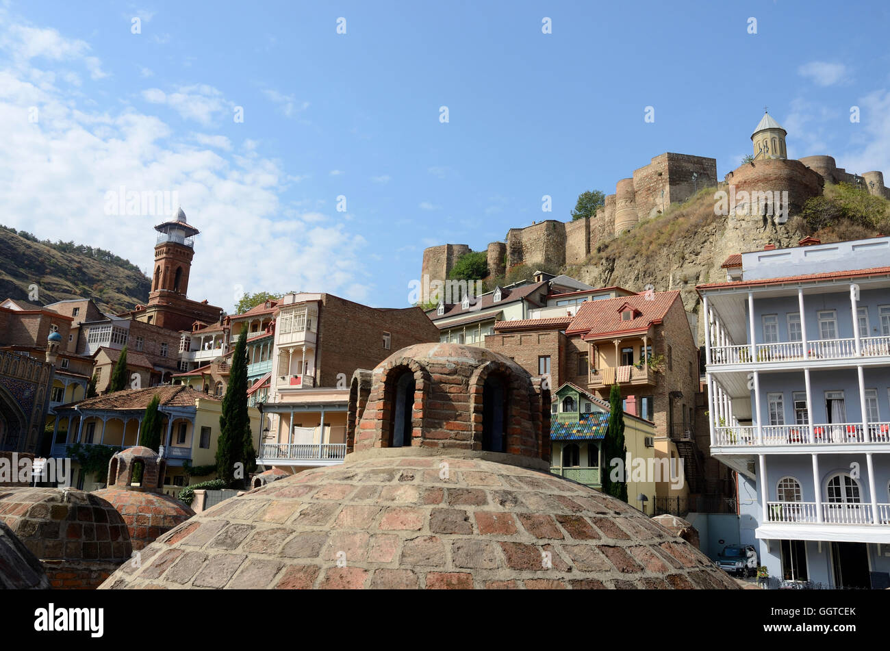 Tbilisi landmarks - medieval sulphur bathes,mosque at Meidan square and ...