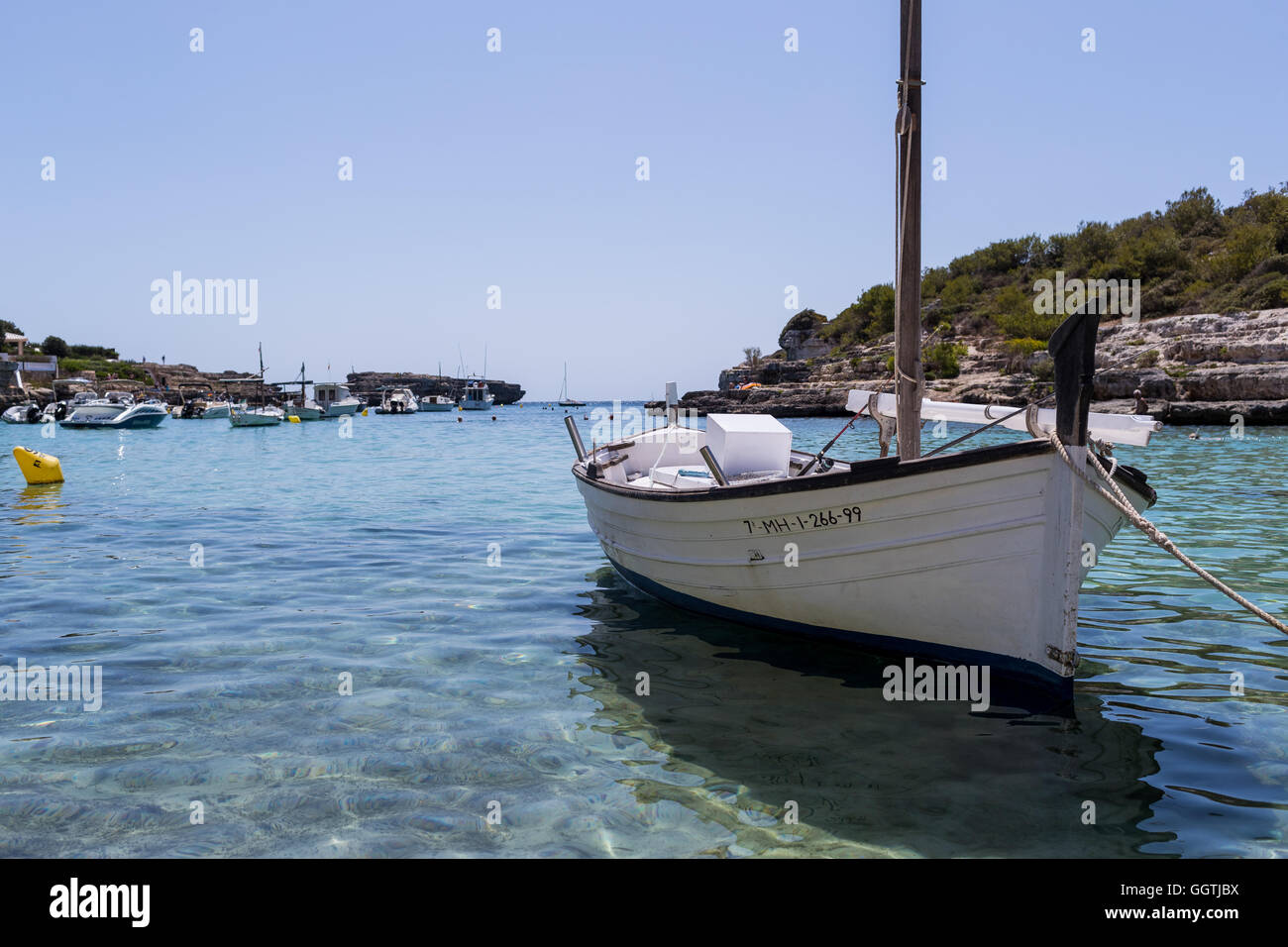 White wooden fishermen boat Stock Photo - Alamy