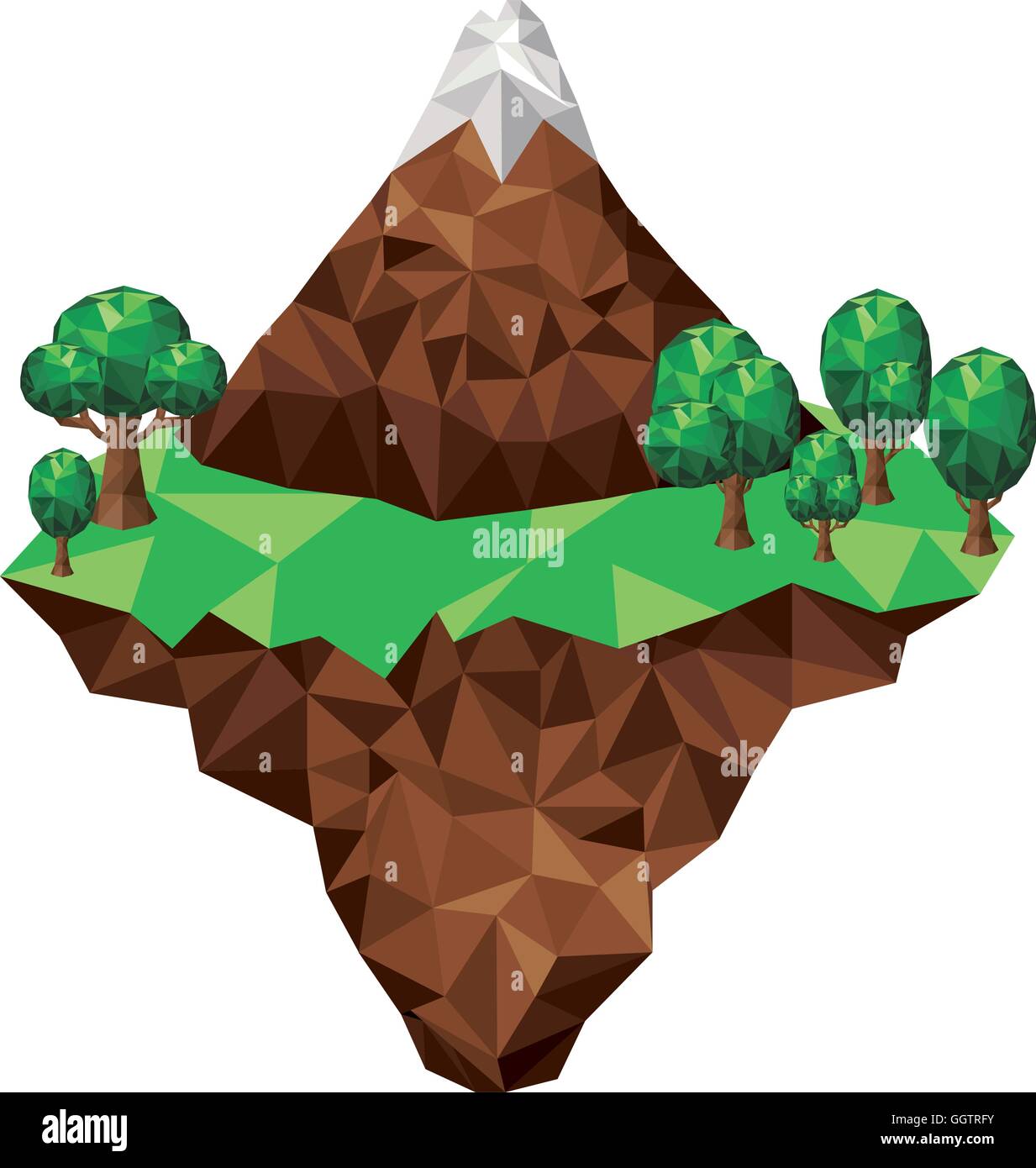 mountain and terrain low poly isolated icon design Stock Vector Image ...