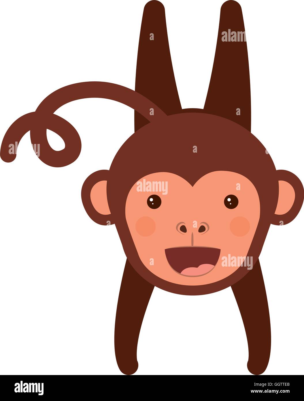 funny monkey character isolated icon design Stock Vector Image & Art ...