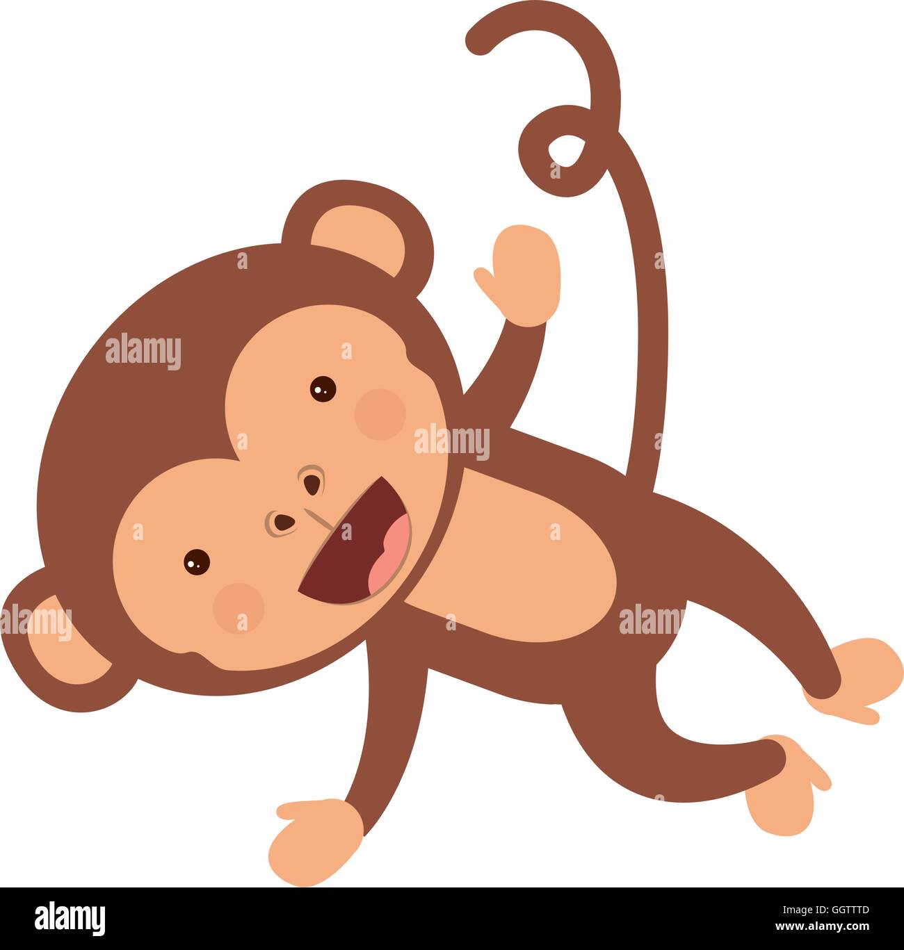 funny monkey character isolated icon design Stock Vector Image & Art ...