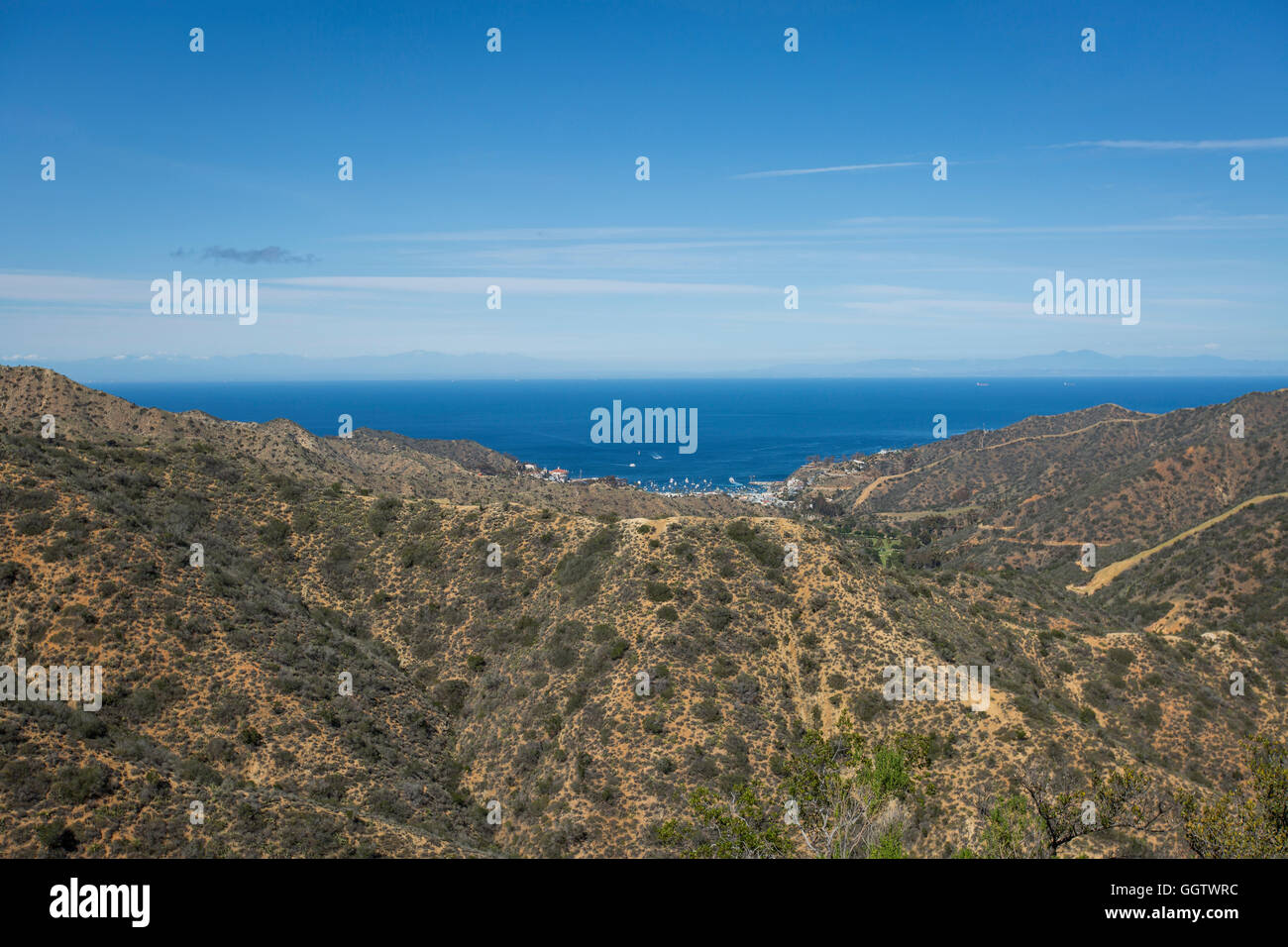 Hills overlooking ocean Stock Photo - Alamy