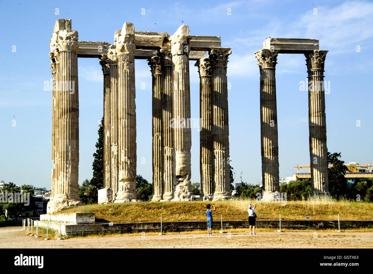 Column Ruins in Athens Stock Photo - Alamy