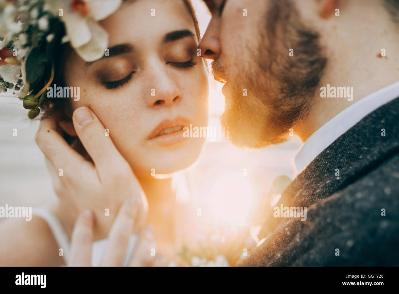 Bride groom standing together on hi-res stock photography and images ...