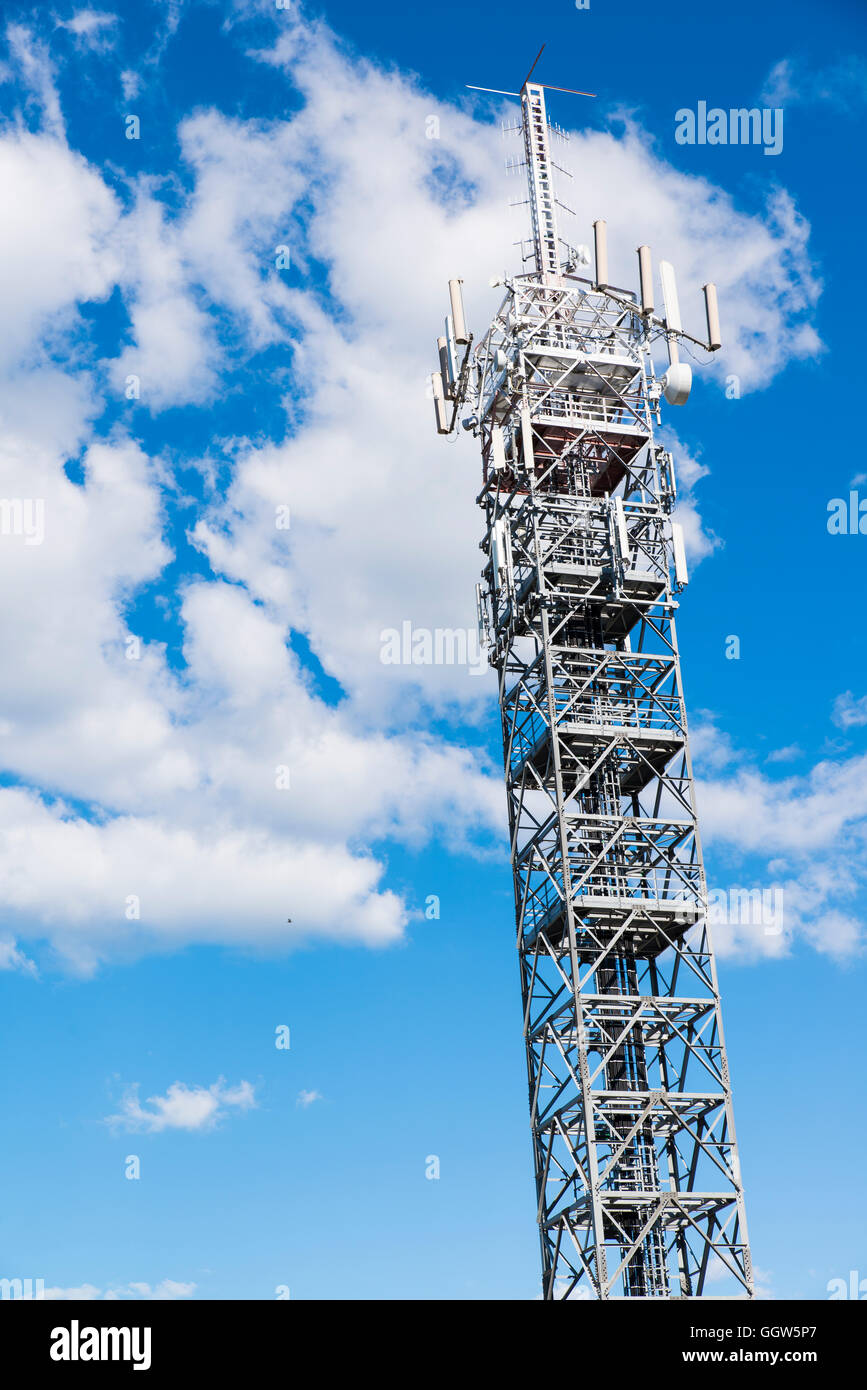 telephone steel installed on the trellis in the city Stock Photo - Alamy