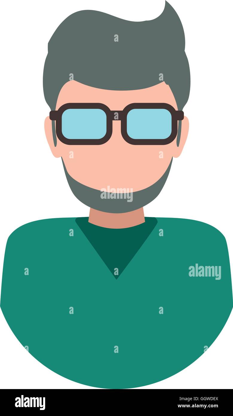 Man glasses male avatar person people icon. Vector graphic Stock Vector ...