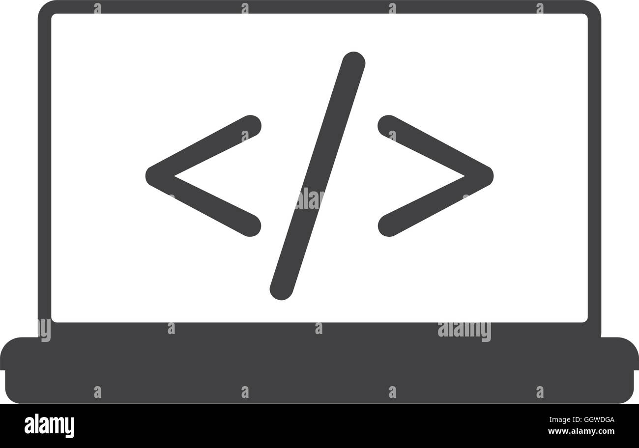 website laptop code technology internet icon. Vector graphic Stock ...
