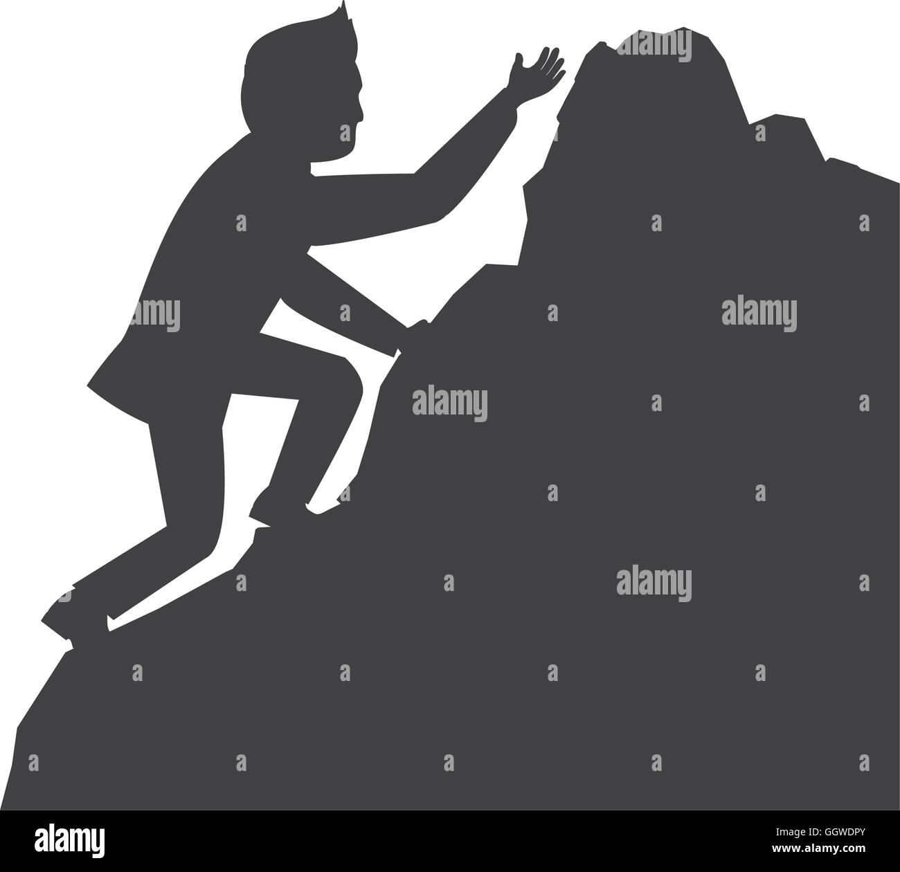 Man climbing avatar person silhouette icon. Vector graphic Stock Vector ...