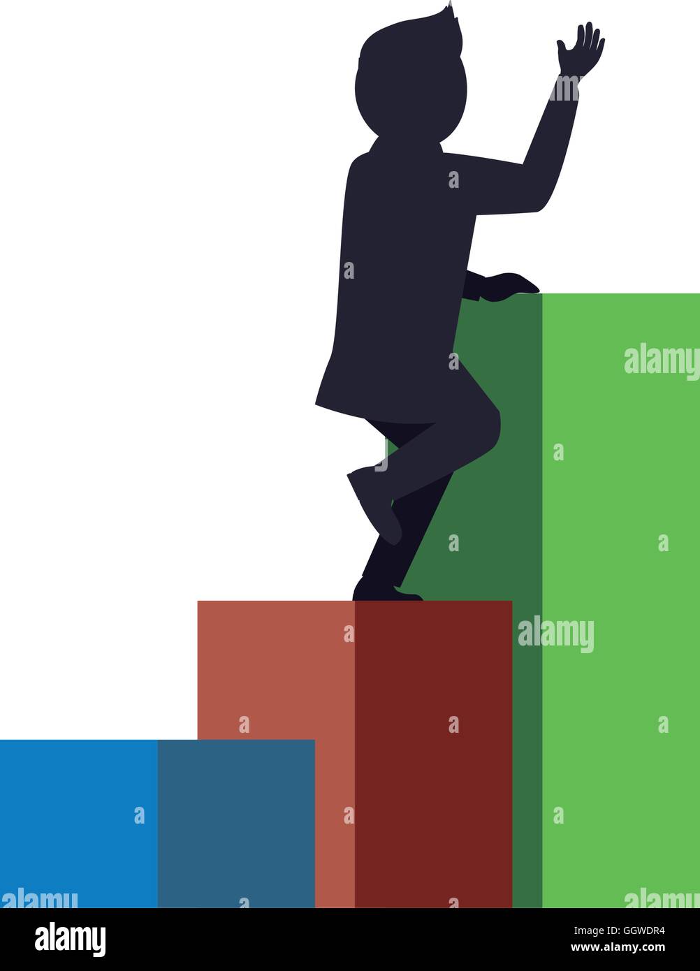 Man steps male avatar person silhouette icon. Vector graphic Stock ...